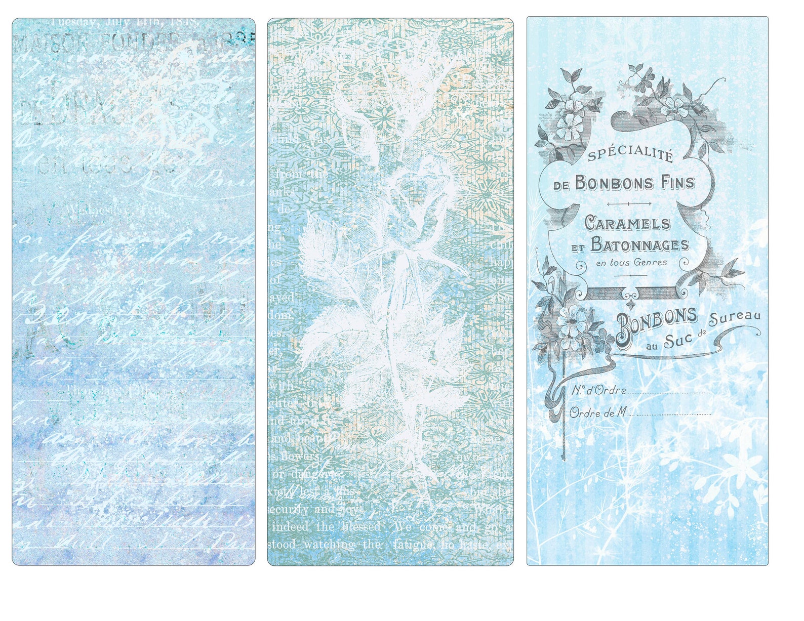 Blue Journaling Cards, Digital Download, Vintage Shabby Blue Journaling ...