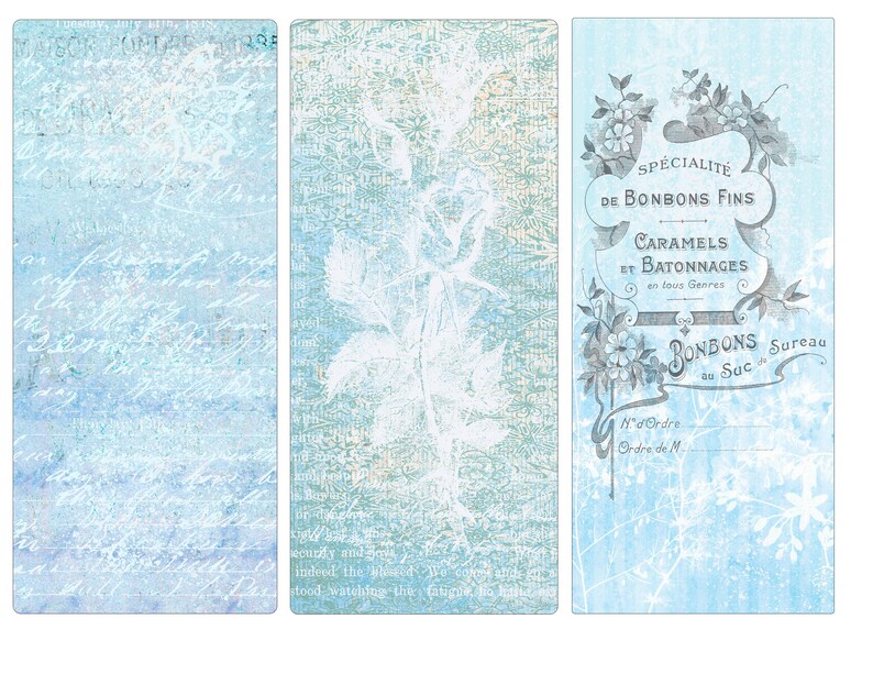 Blue Journaling Cards Digital Download Vintage Shabby Blue - Etsy