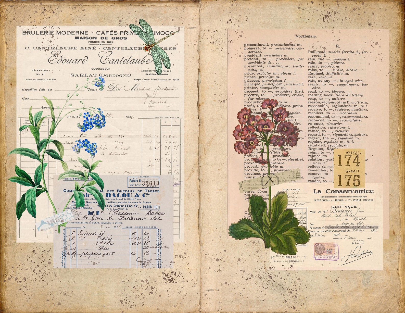 Flower Journal Pages,digital Download, Vintage Flowers, Printable ...
