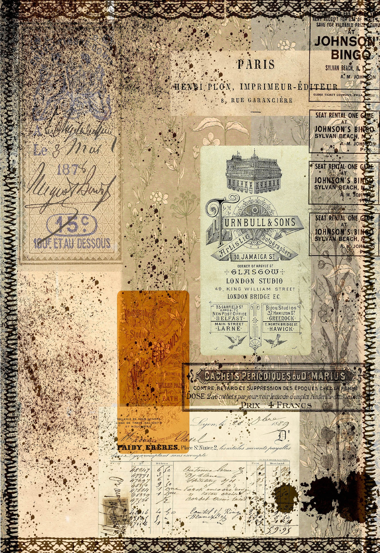 Grunge Printable Collage Papers, Vintage Ephemera (digital Download) - Etsy