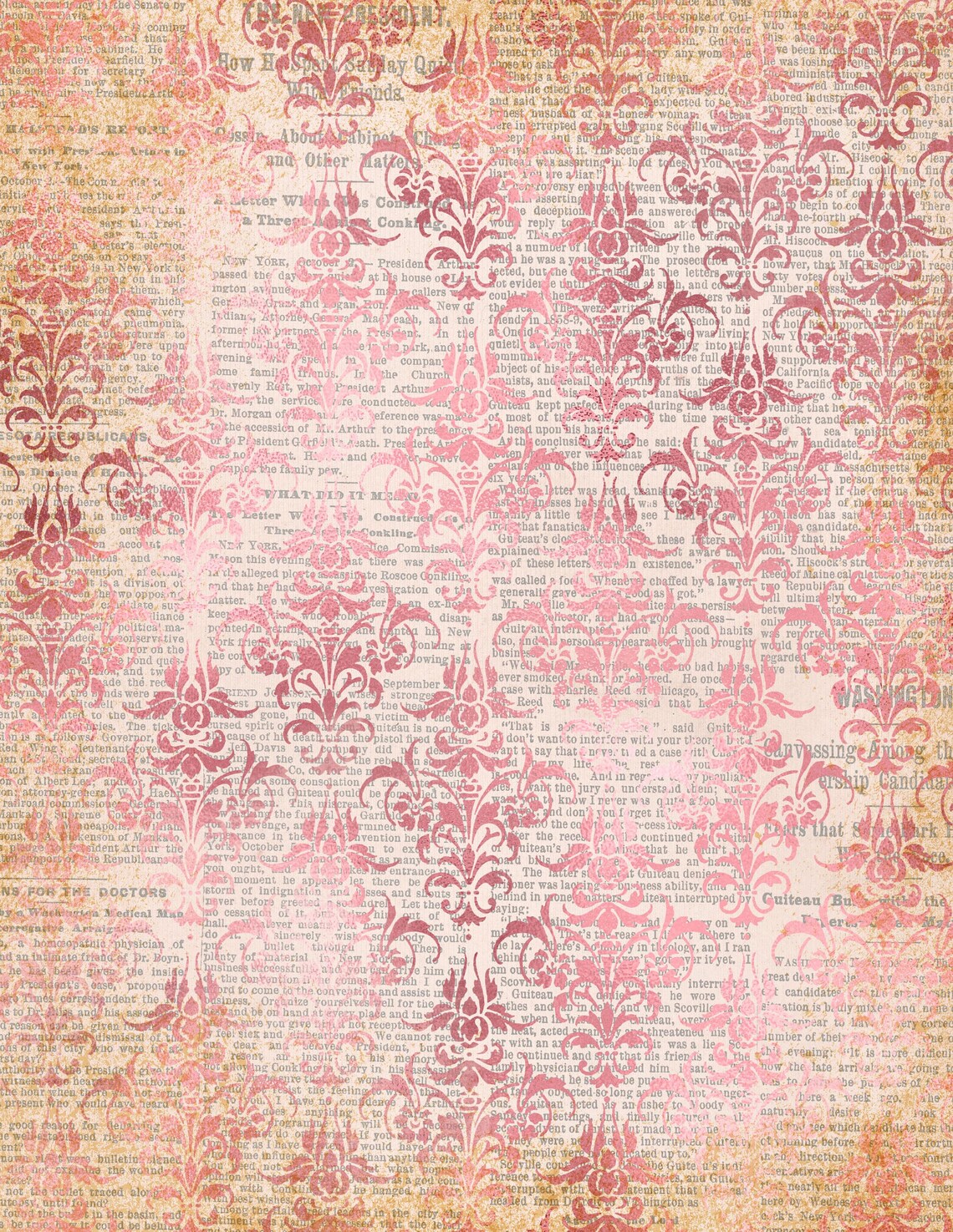 Digital Shabby Pink Papers, Vintage Shabby Download, Printable Pink ...