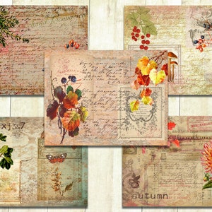 Vintage Autumn Journal Printable Papers, Nature Journal Papers, Fall ...