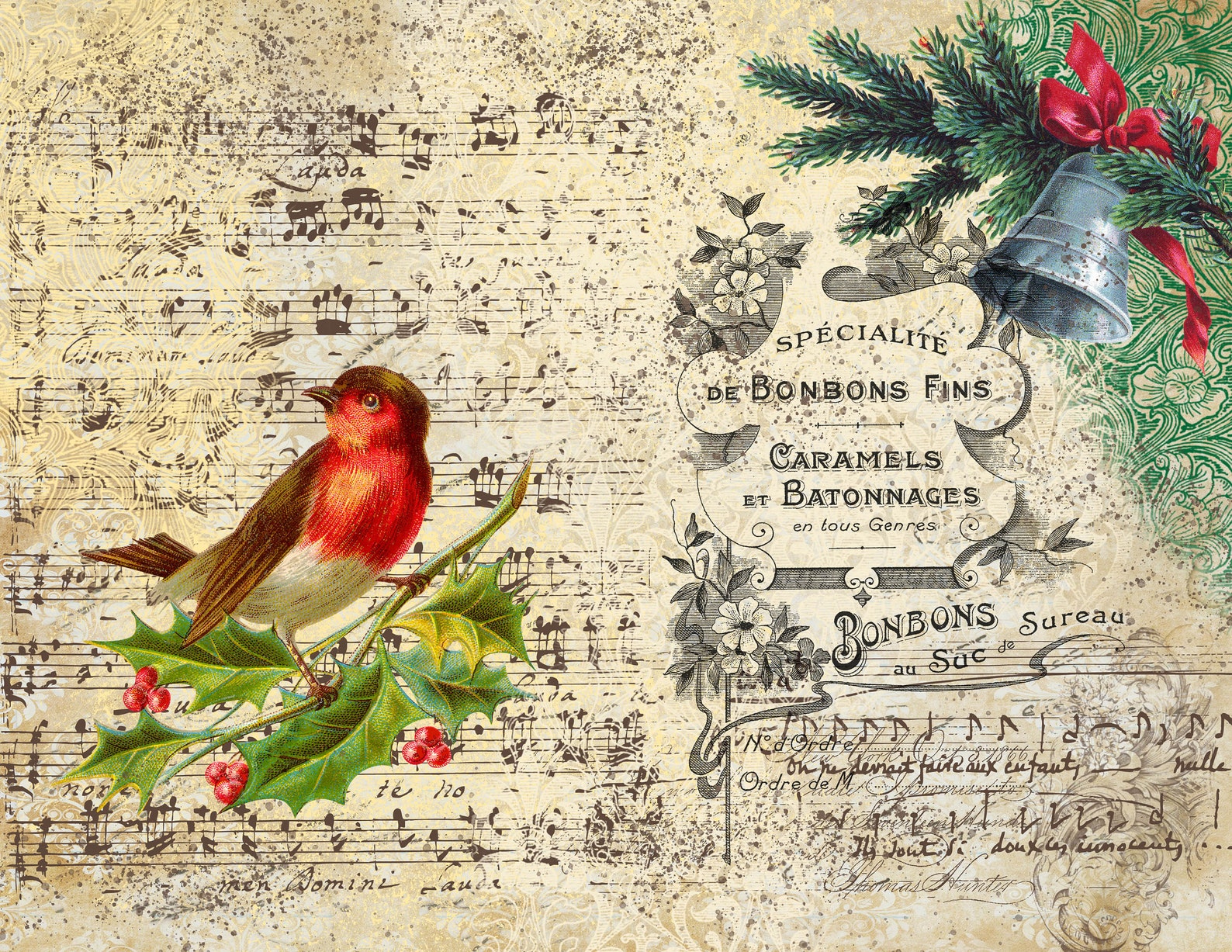 Vintage Christmas Birds Junk Journal Papers, Digital Printable, Birds ...