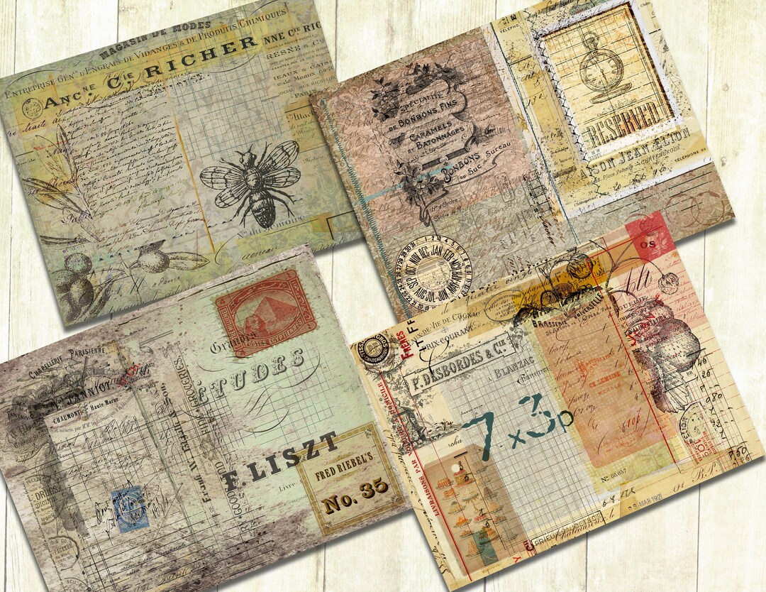 Vintage Old Papers, Junk Journal Papers, Digital Downoad. - Etsy