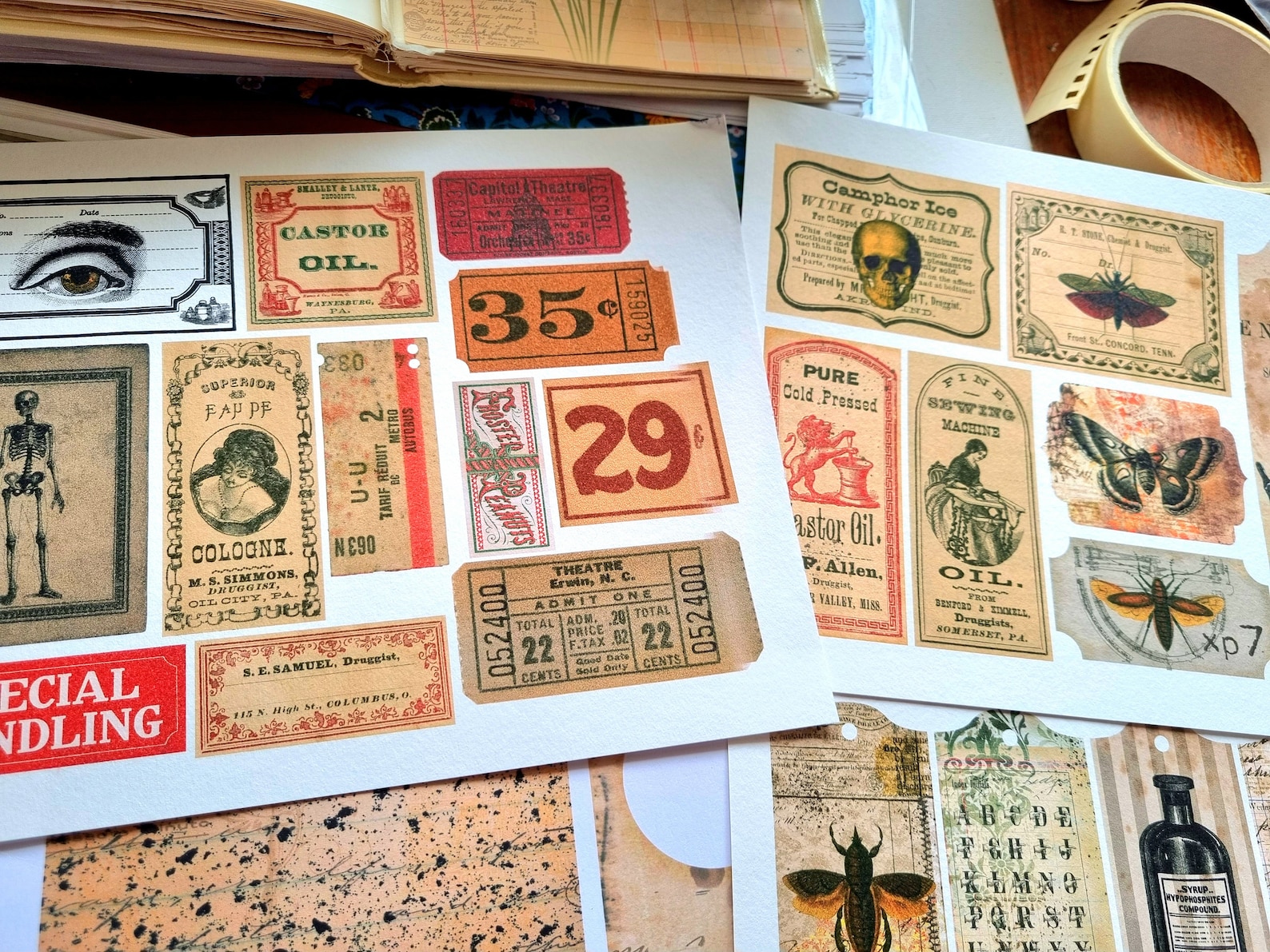 Halloween Ephemera Labels, Printable Vintage Labels, Vintage Halloween ...