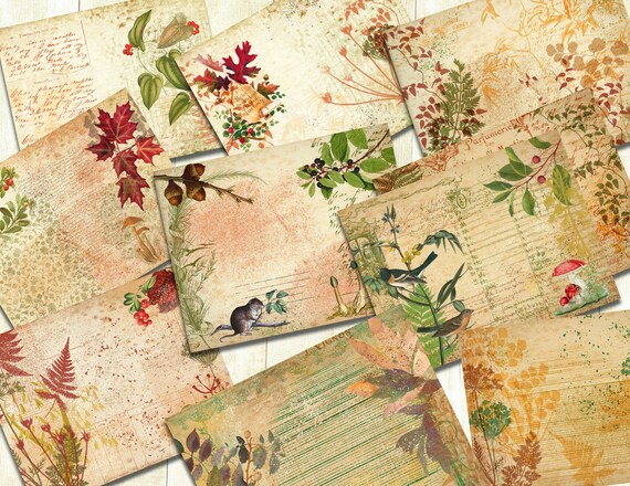 Autumn Forest Printable Papers Autumn Journal Papers Digital - Etsy