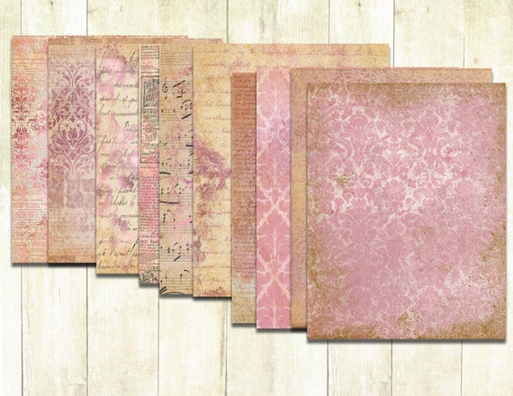 Digital Shabby Pink Papers Vintage Shabby Download Printable - Etsy