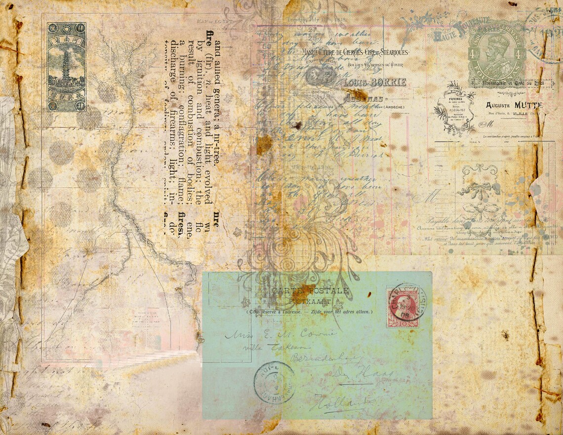 Vintage Shabby Papers, Digital Download, Old Junk Journal Papers. - Etsy