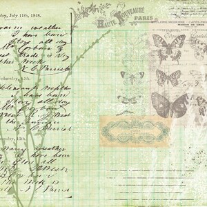 Green Spring Junk Journal Papers, Digital Download, Printable Journal ...