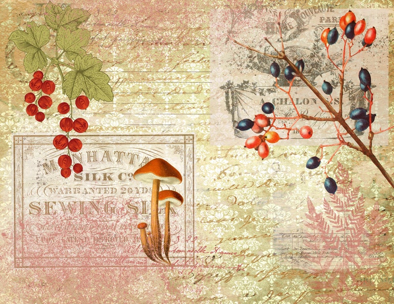 Vintage Autumn Journal Printable Papers, Nature Journal Papers, Fall ...