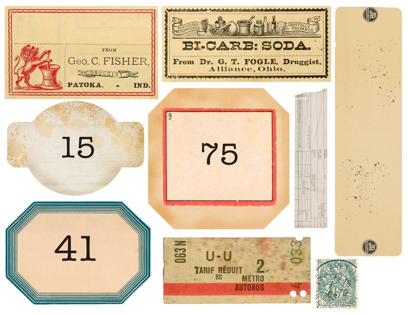 Vintage Stationery Printables, Vintage Office Printable Ephemera, Junk ...