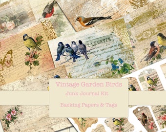 Blue Bird Junk Journal Papers, Vintage Nature Journal Papers, Vintage ...