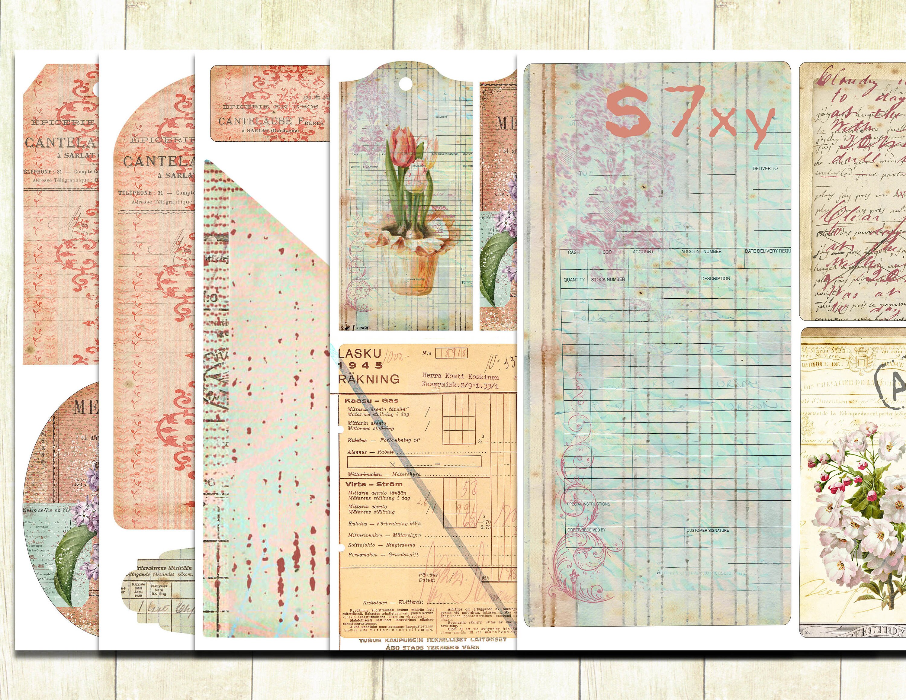 Spring Flowers Junk Journal Elements, Digital Download. - Etsy