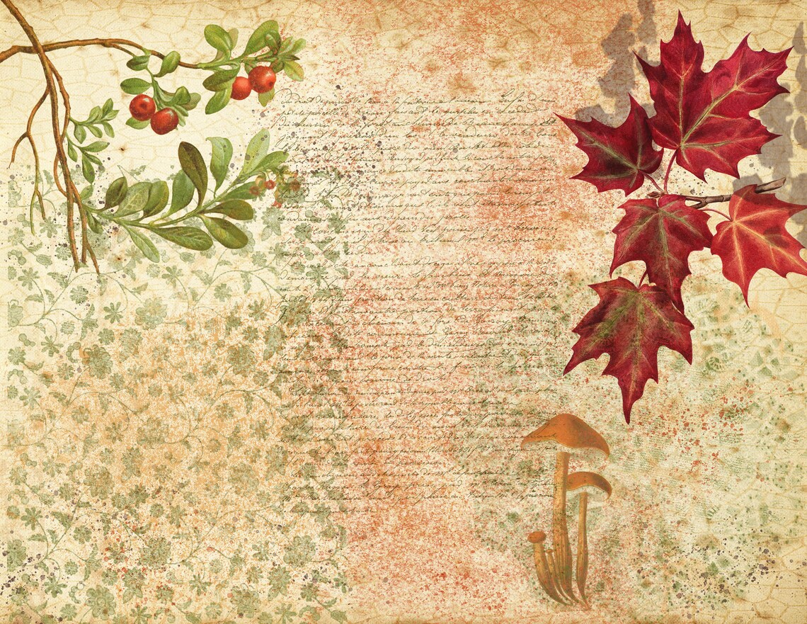 Autumn Forest Printable Papers Autumn Journal Papers Digital - Etsy