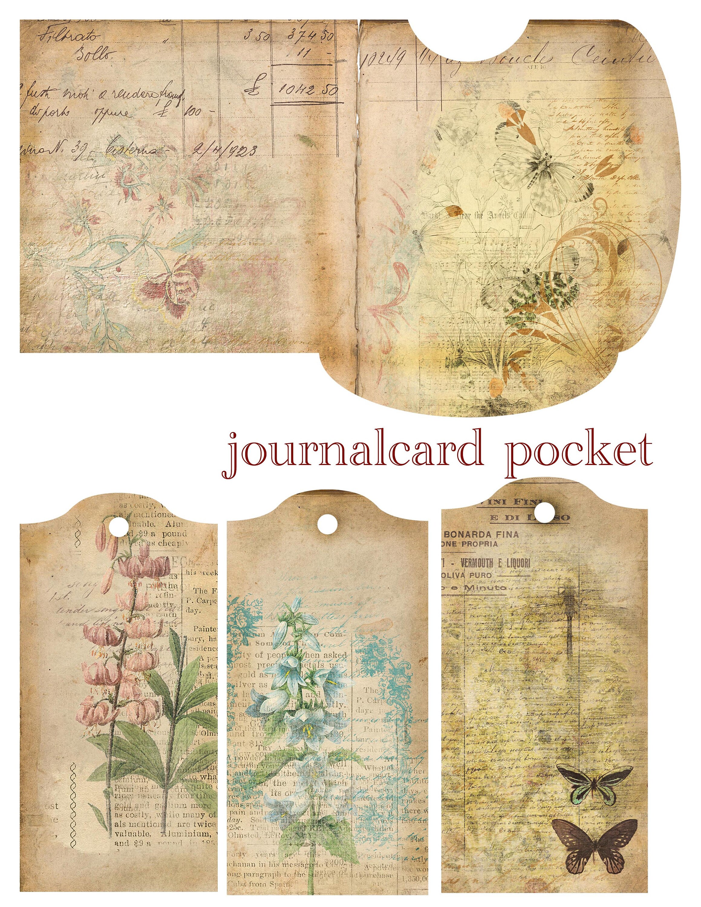 Sepia Nature Junk Journal Tags and Labels, Printable Tags, Digital ...