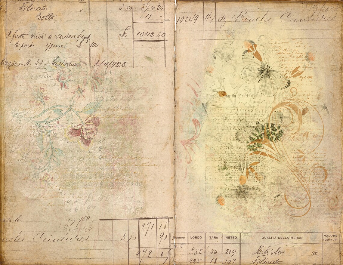 Vintage Nature Journal Papers, Grungy, Shabby Printables, Nature ...