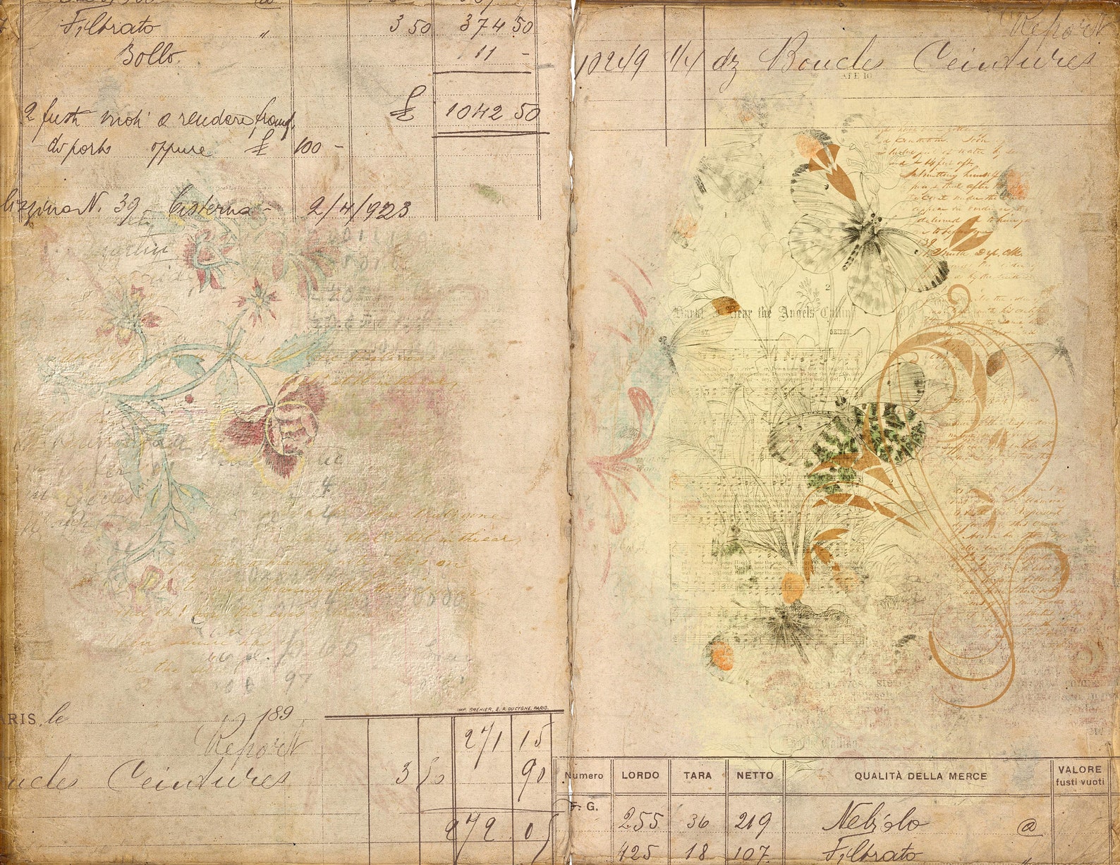 Vintage Nature Journal Papers, Grungy, Shabby Printables, Nature ...