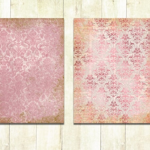 Digital Shabby Pink Papers, Vintage Shabby Download, Printable Pink ...