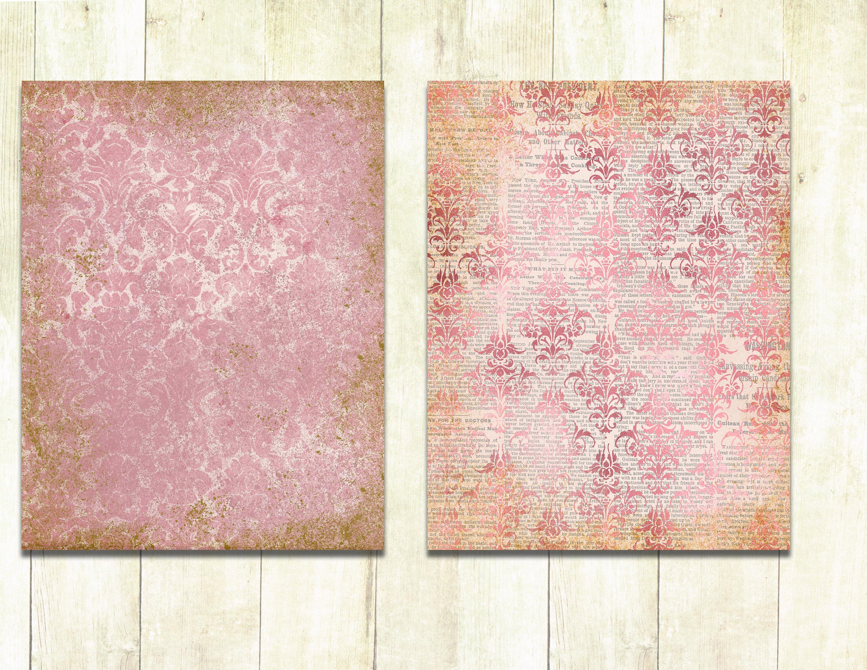 Digital Shabby Pink Papers Vintage Shabby Download Printable - Etsy