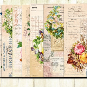 Vintage Pink Flower Journal Papers Bundle, Spring Journal Kit, Value ...