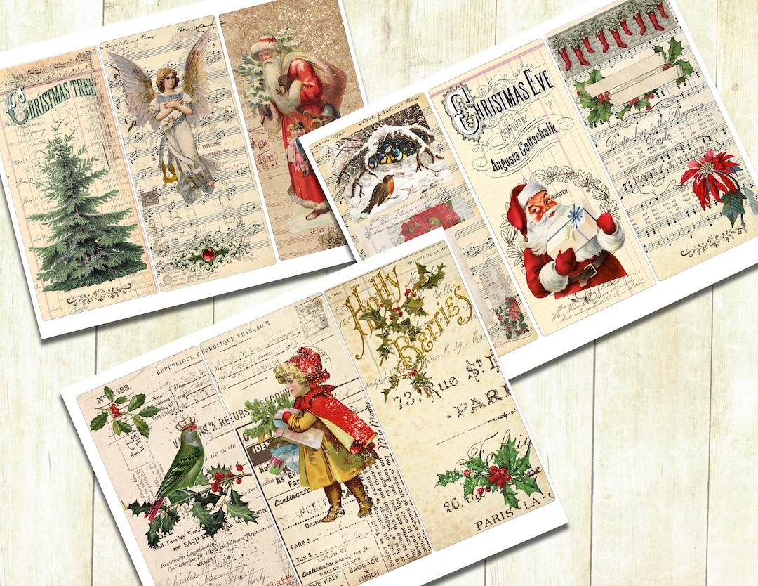 Vintage Christmas Journal Cards, Junk Journaling, Digital Printables ...
