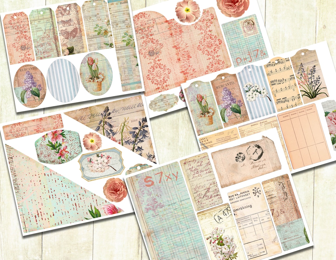 Spring Flowers Junk Journal Elements, Digital Download. - Etsy