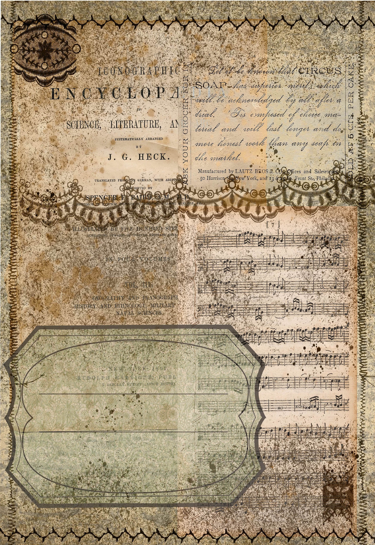 Grunge Printable Collage Papers, Vintage Ephemera (digital Download) - Etsy