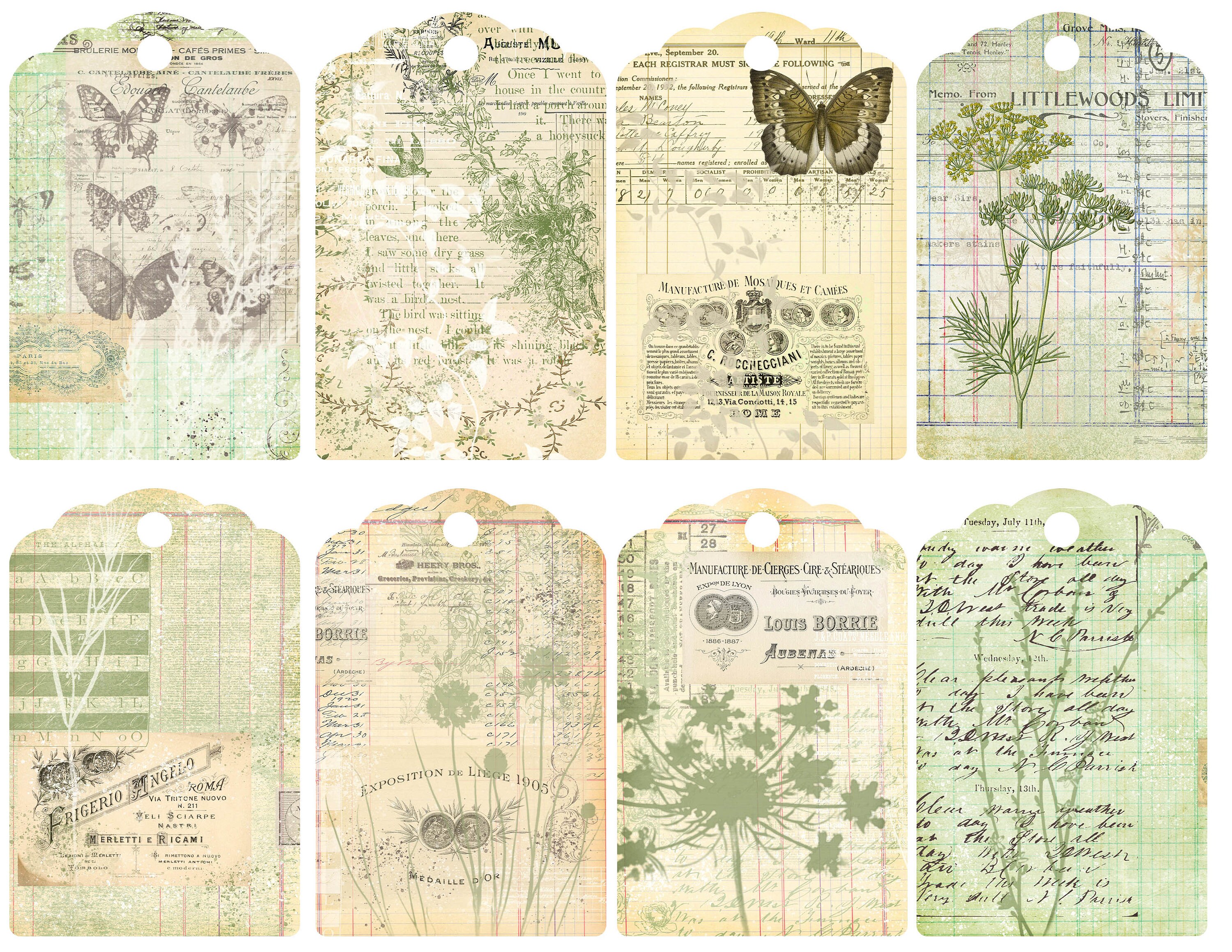 Spring Journal Kit, Digital Download, Printable Tags and Labels, Junk ...