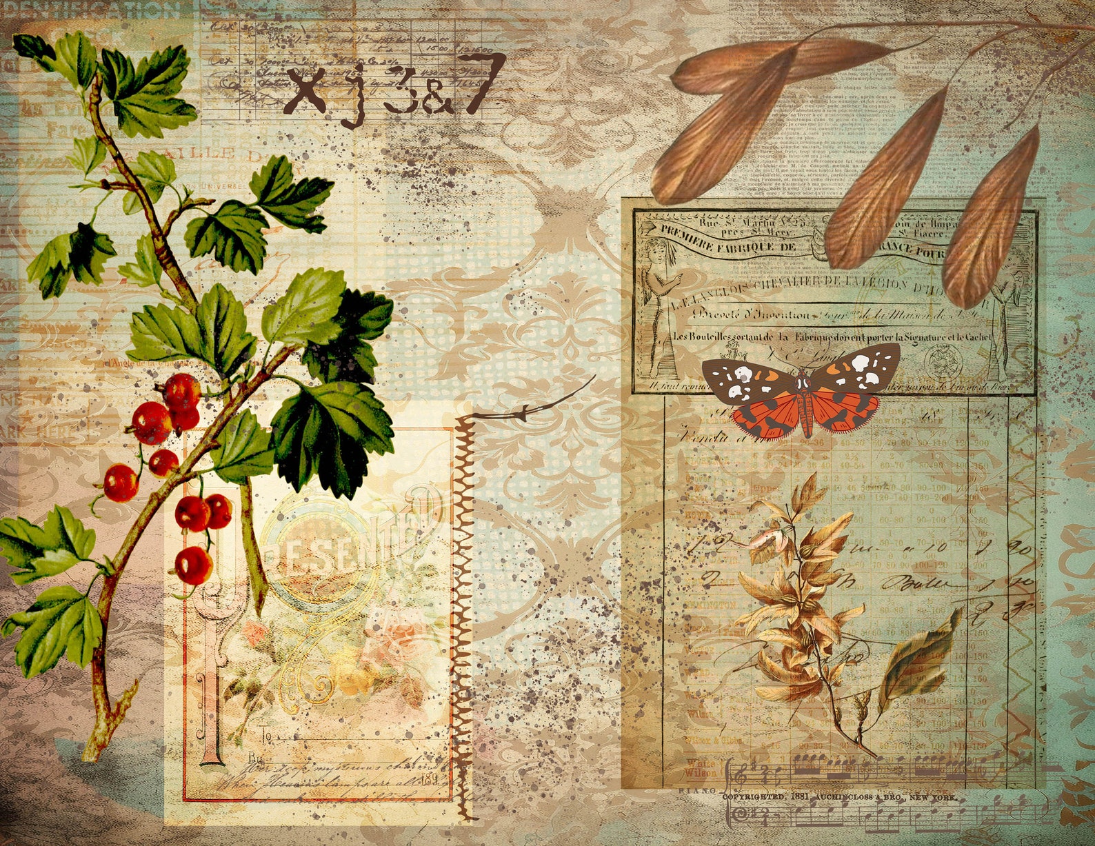 Vintage Autumn Journal Printable Papers, Nature Journal Papers, Fall ...