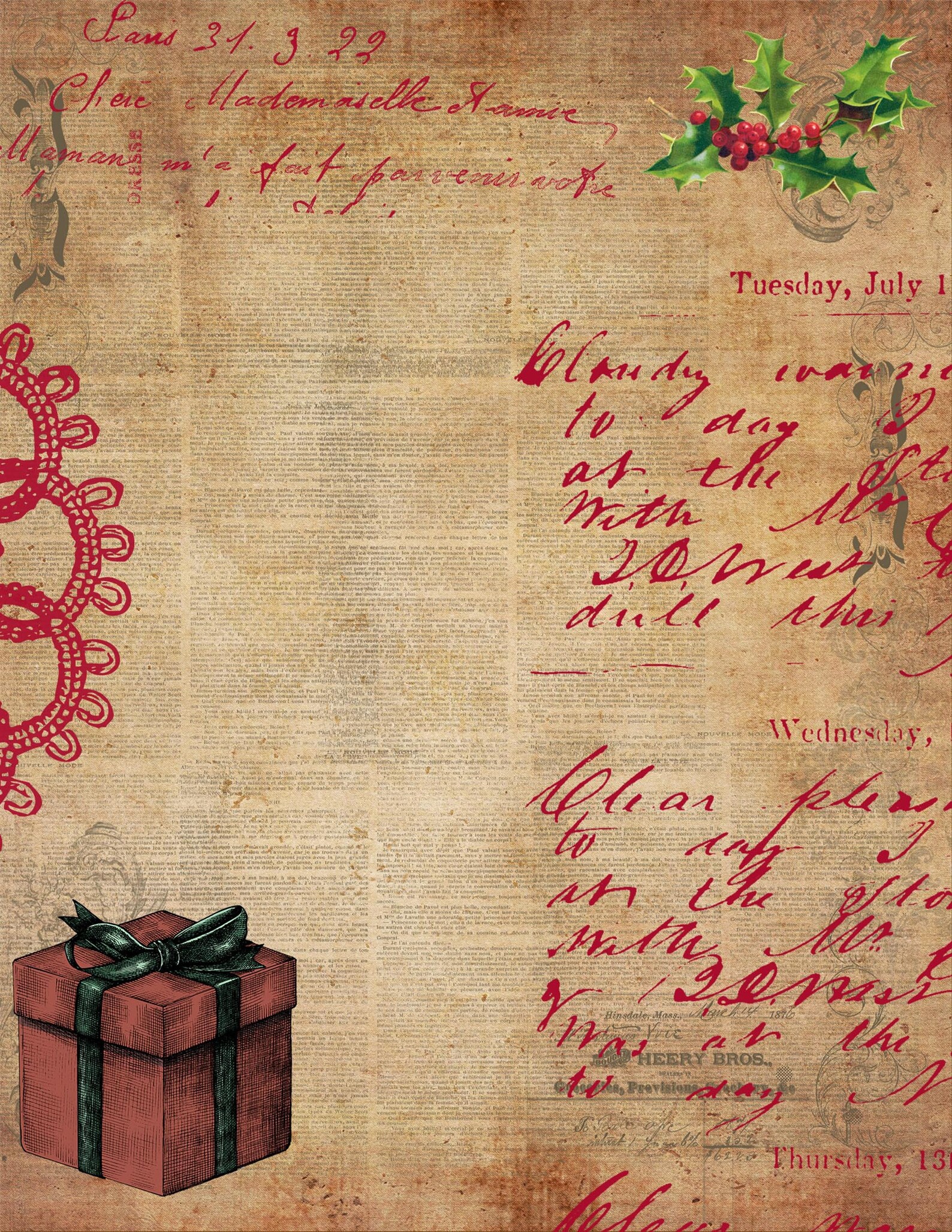Vintage Christmas Digital Download, Vintage Christmas Printable Junk ...