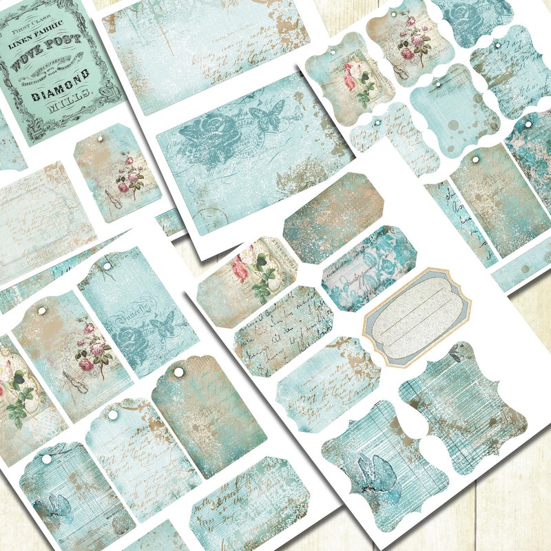 Aqua Tags - Etsy
