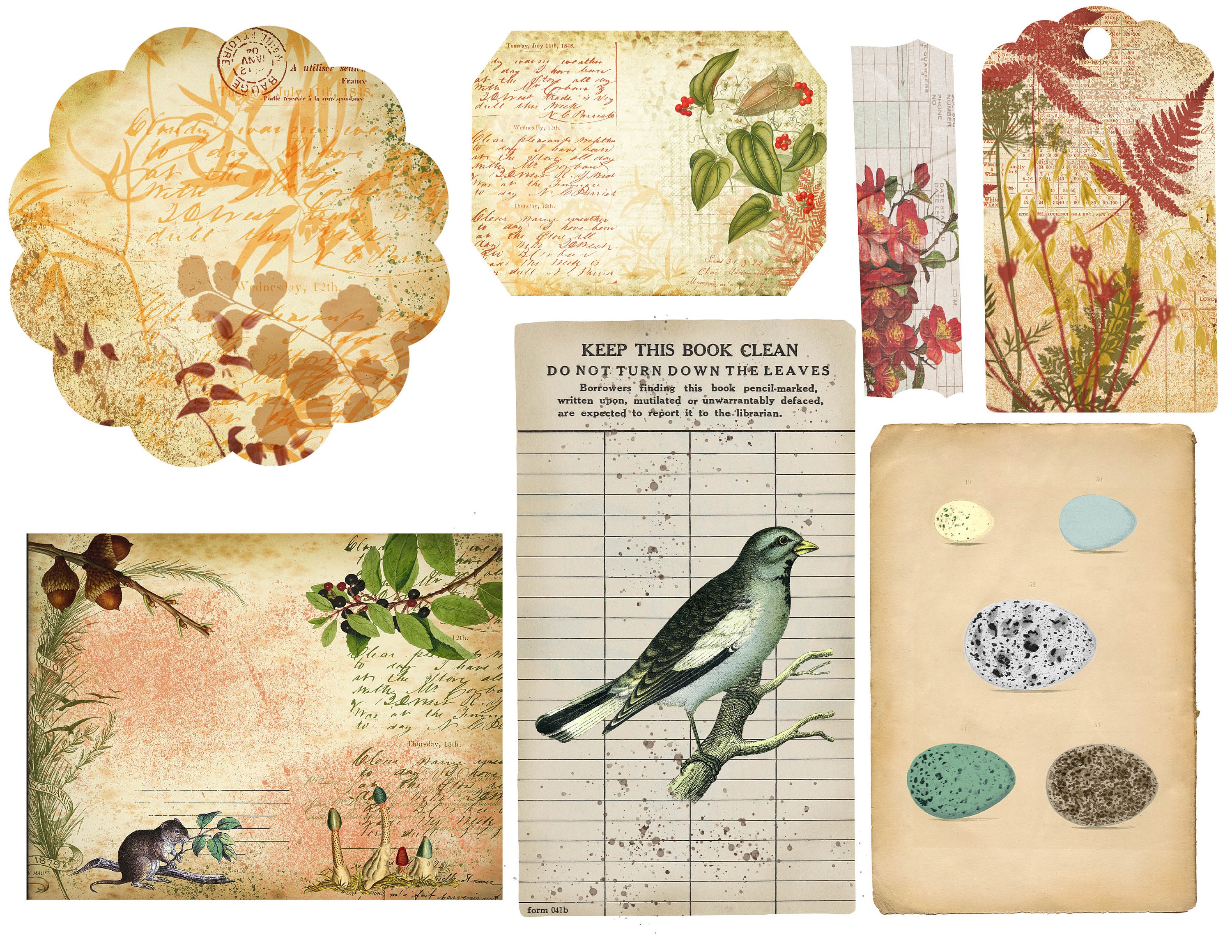 Autumn Forest Junk Journal Kit, Digital Download, Forest Journal ...