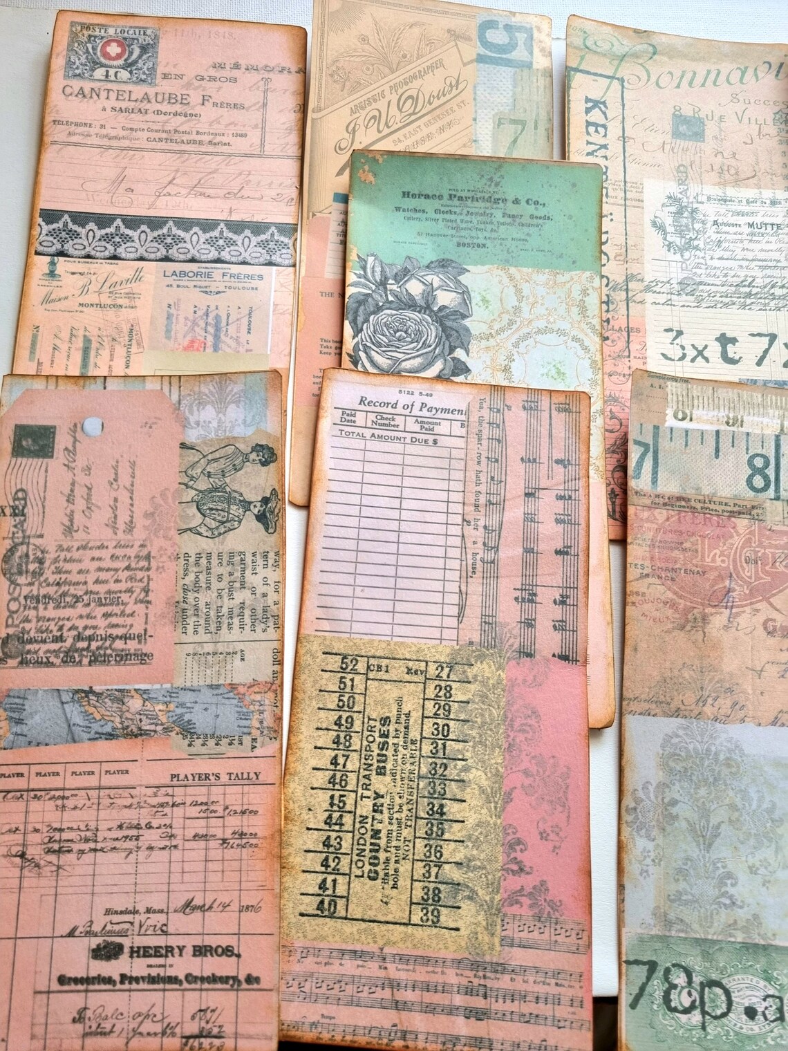 Printable Journal Cards, Ephemera Collage Cards, Vintage, Junk Journal ...