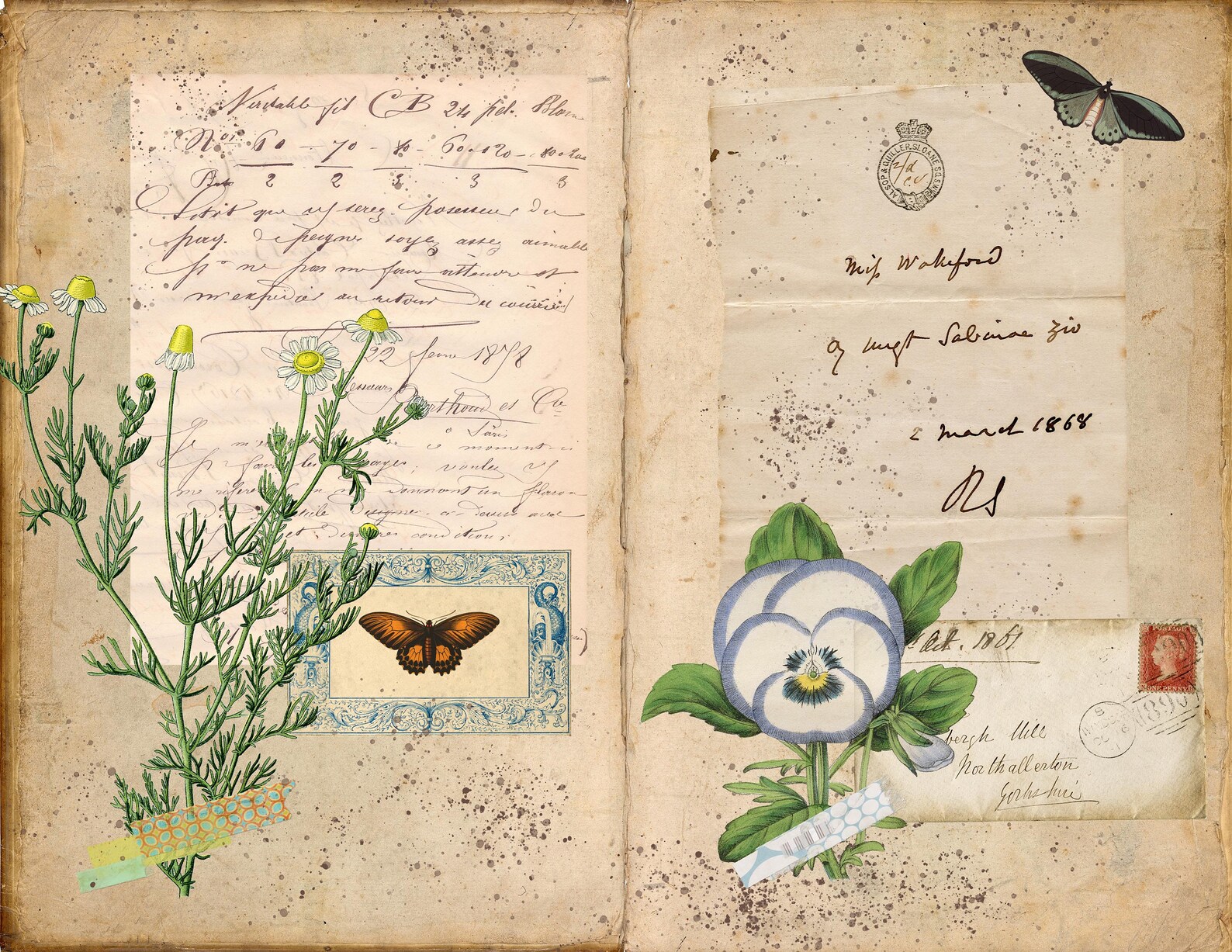 Flower Journal Pages,digital Download, Vintage Flowers, Printable ...