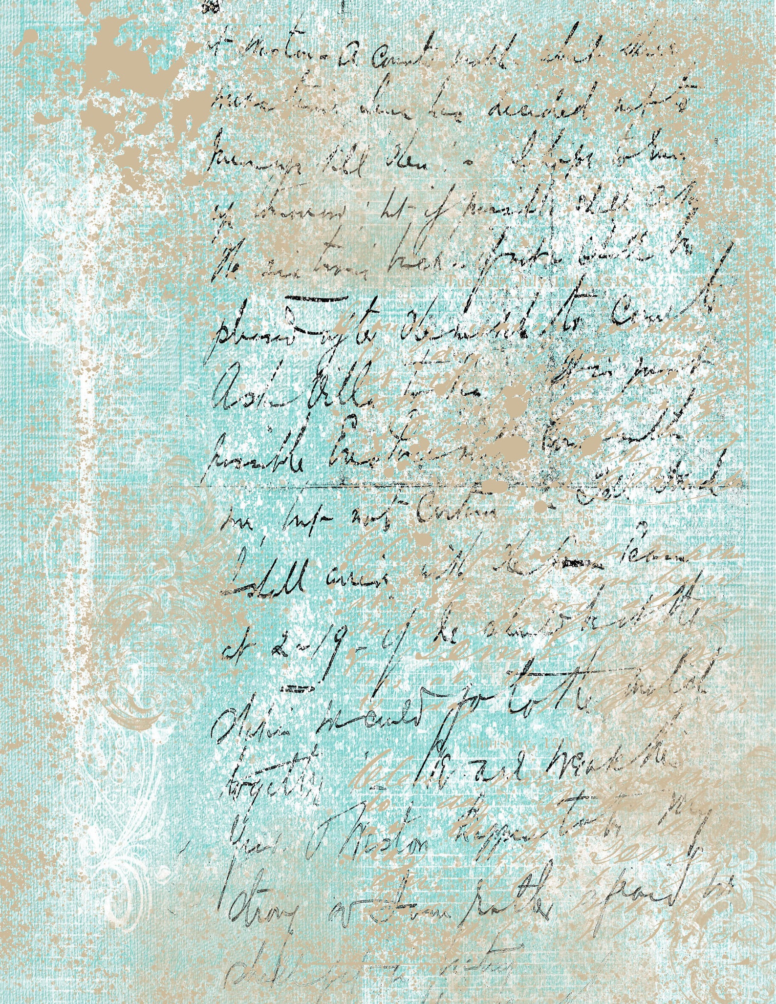 Shabby Aqua Papers, Digital Download, Aqua Grungy Papers, Junk Journal ...