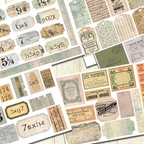 Vintage Pink Labels Printable Tags Junk Journal Vintage - Etsy