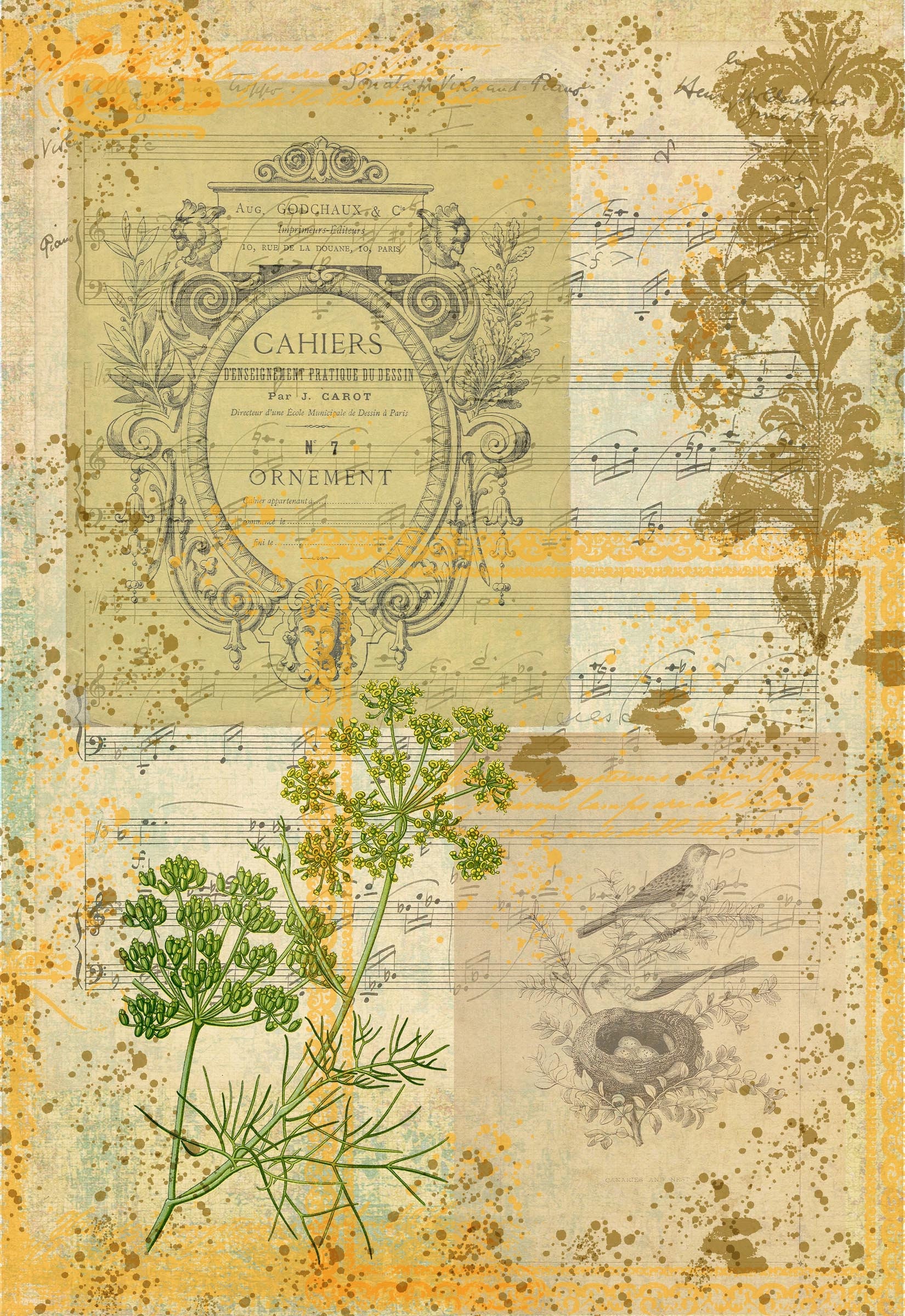 Sunshine Yellow Summer Journal Papers Yellow Collage - Etsy