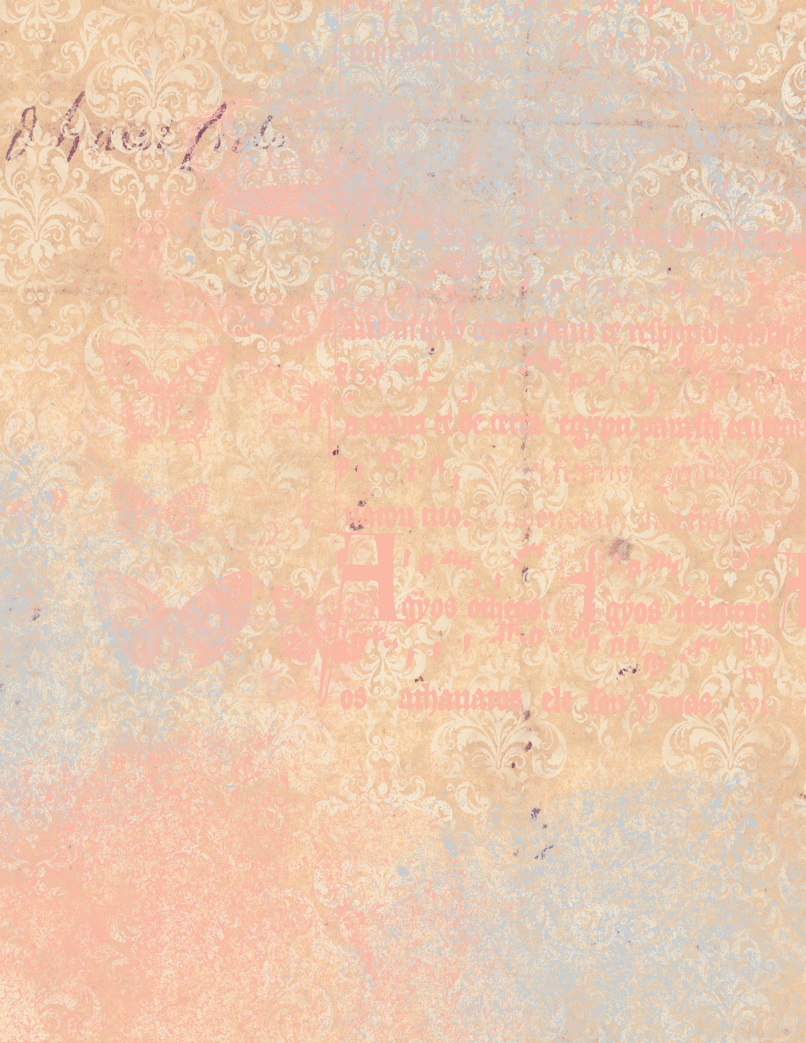 Pink and Blue Pastel Papers, Printable Junk Journal Papers, Vintage ...