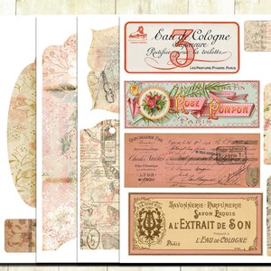 Vintage Pink Junk Journal Kit, Pink Valentine Labels, Pink Floral ...