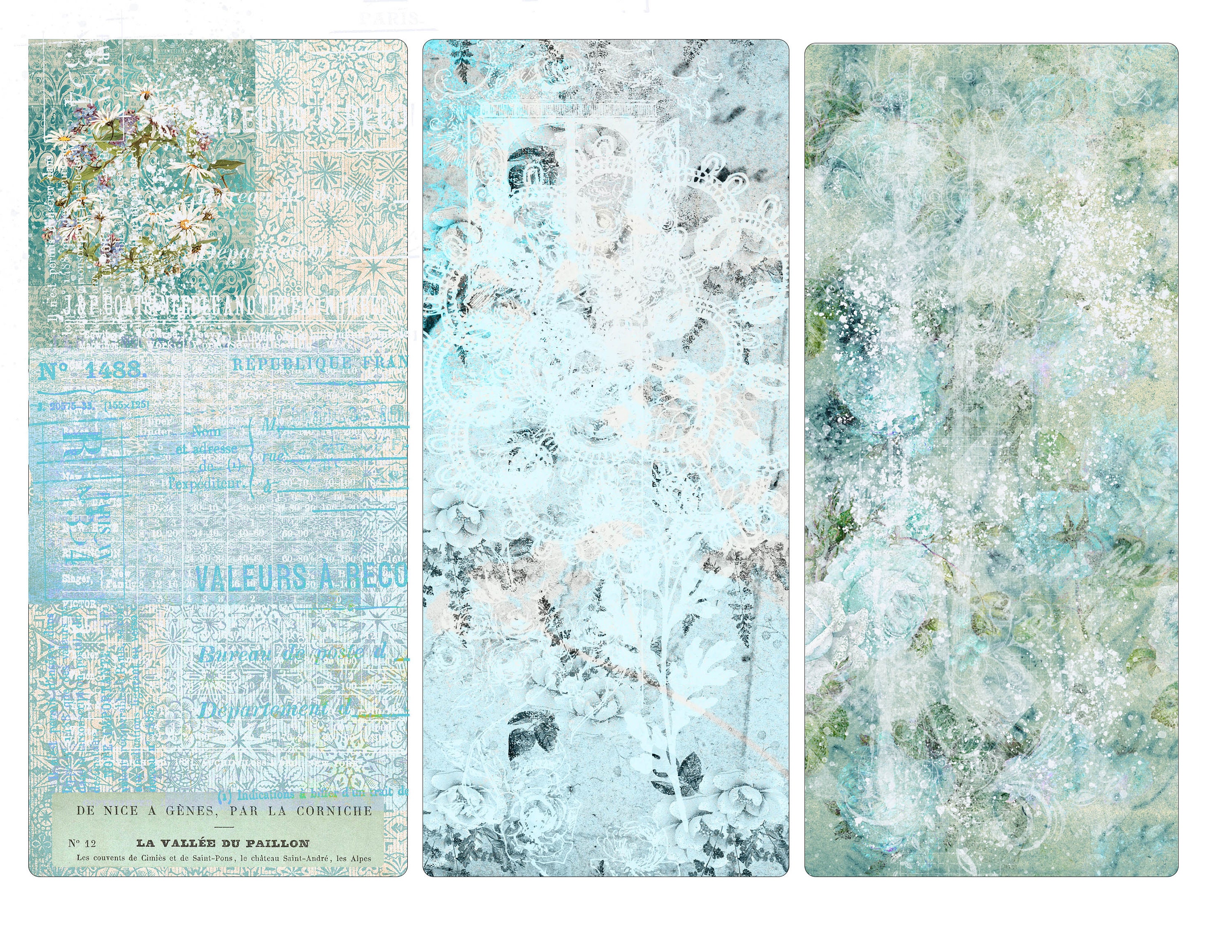 Blue Journaling Cards, Digital Download, Vintage Shabby Blue Journaling ...