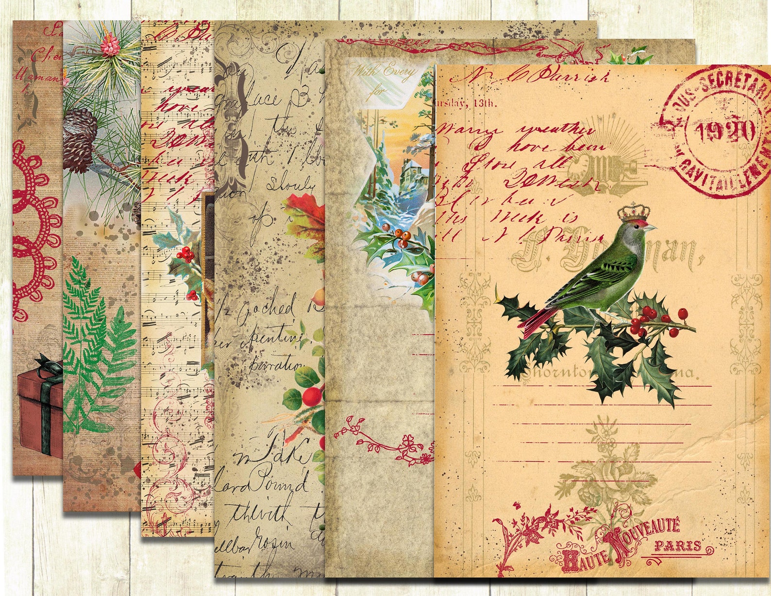 Vintage Christmas Digital Download, Vintage Christmas Printable Junk ...