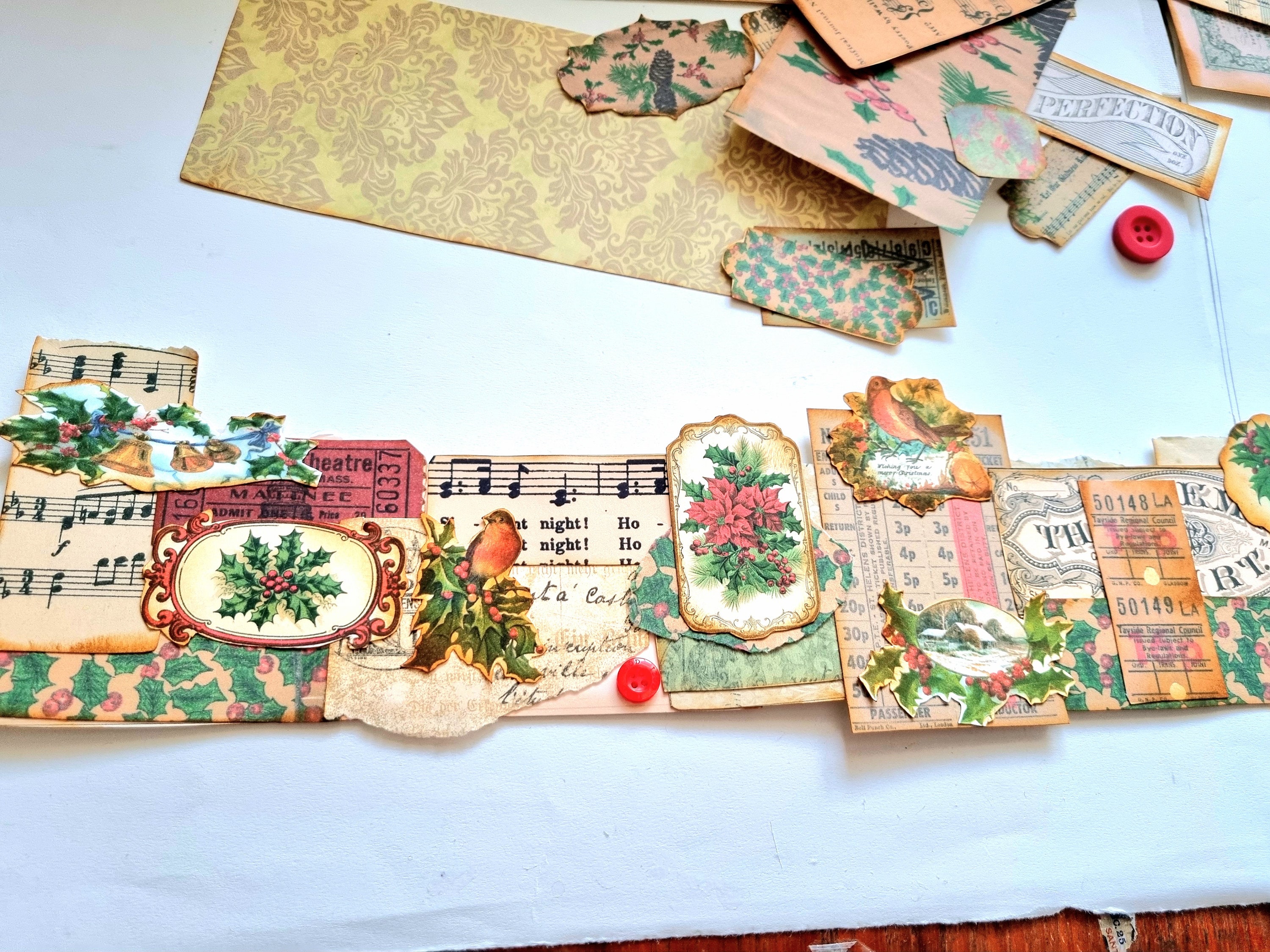 Vintage Christmas Snippet Roll, Digital Download, Vintage Christmas ...