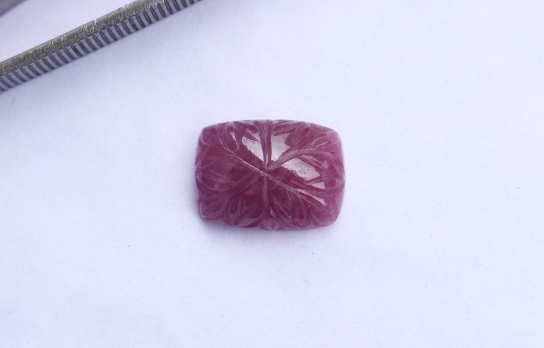 NATURAL RUBY Hand Curved Red Rose Gemstone, AAAA+ Quality Rose Handmade ...