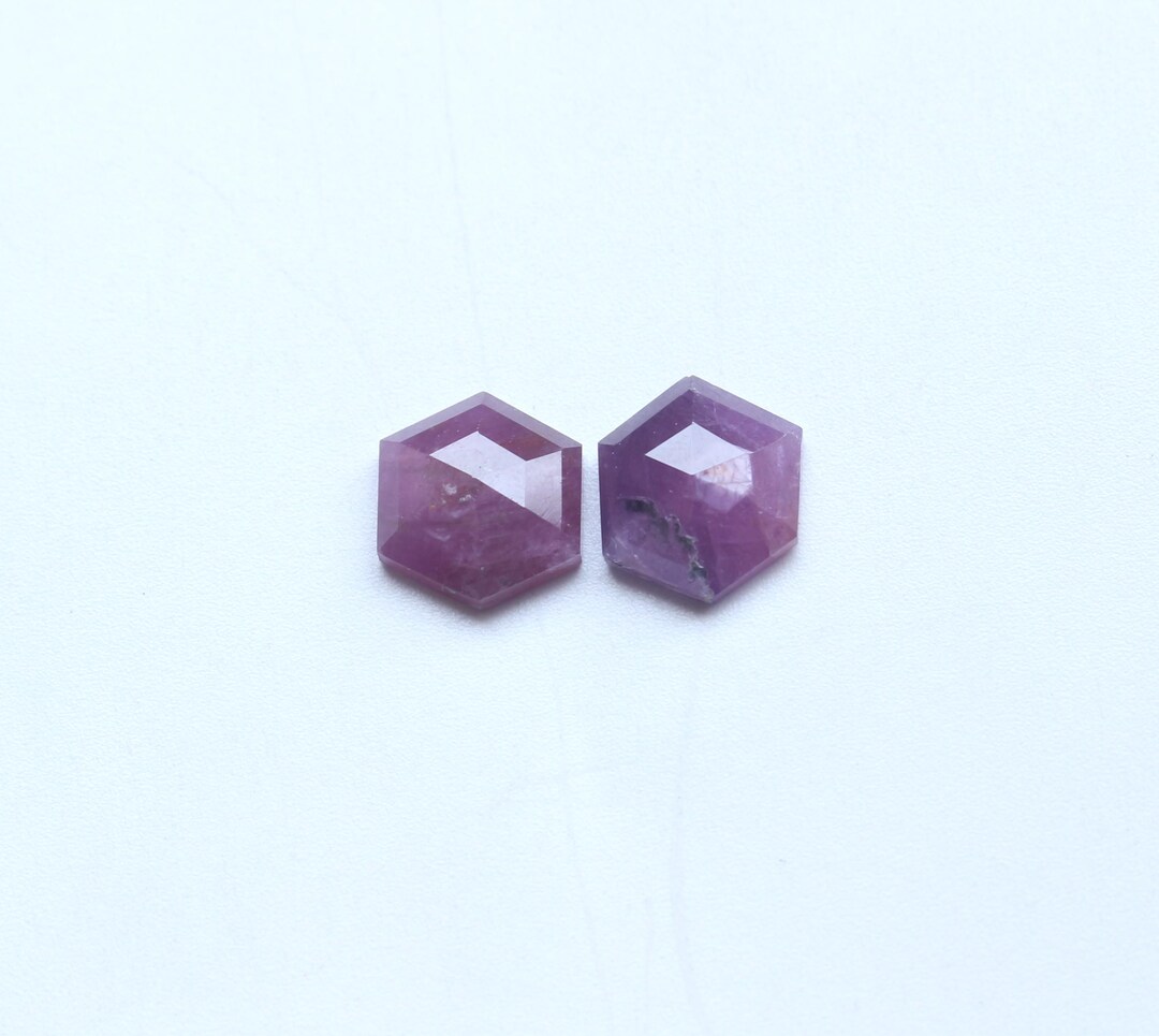 Step Cut Gemstone, Natural Red Sheen Sapphire Step Cut Faceted Cabochon ...