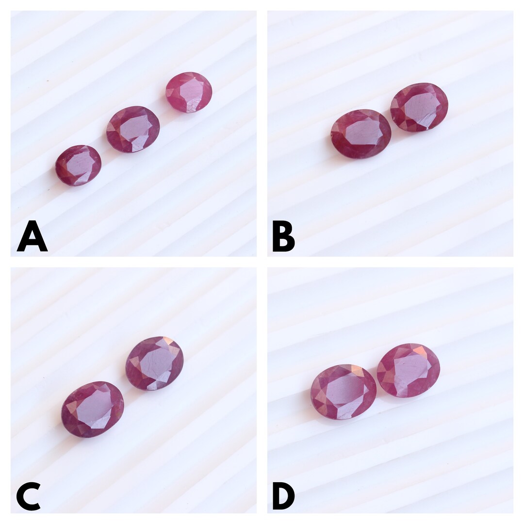 NATURAL RUBY GEMSTONE Red Ruby Oval Step Cut Ruby Loose Gemstone Making ...