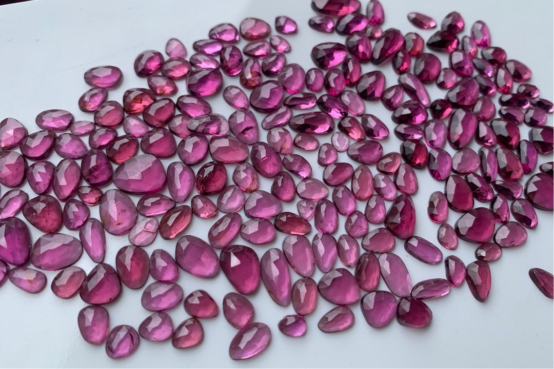ROSE CUT GEMSTONE Uneven Shape Loose Gemstone Rhodolite Rose Cut, Rose ...