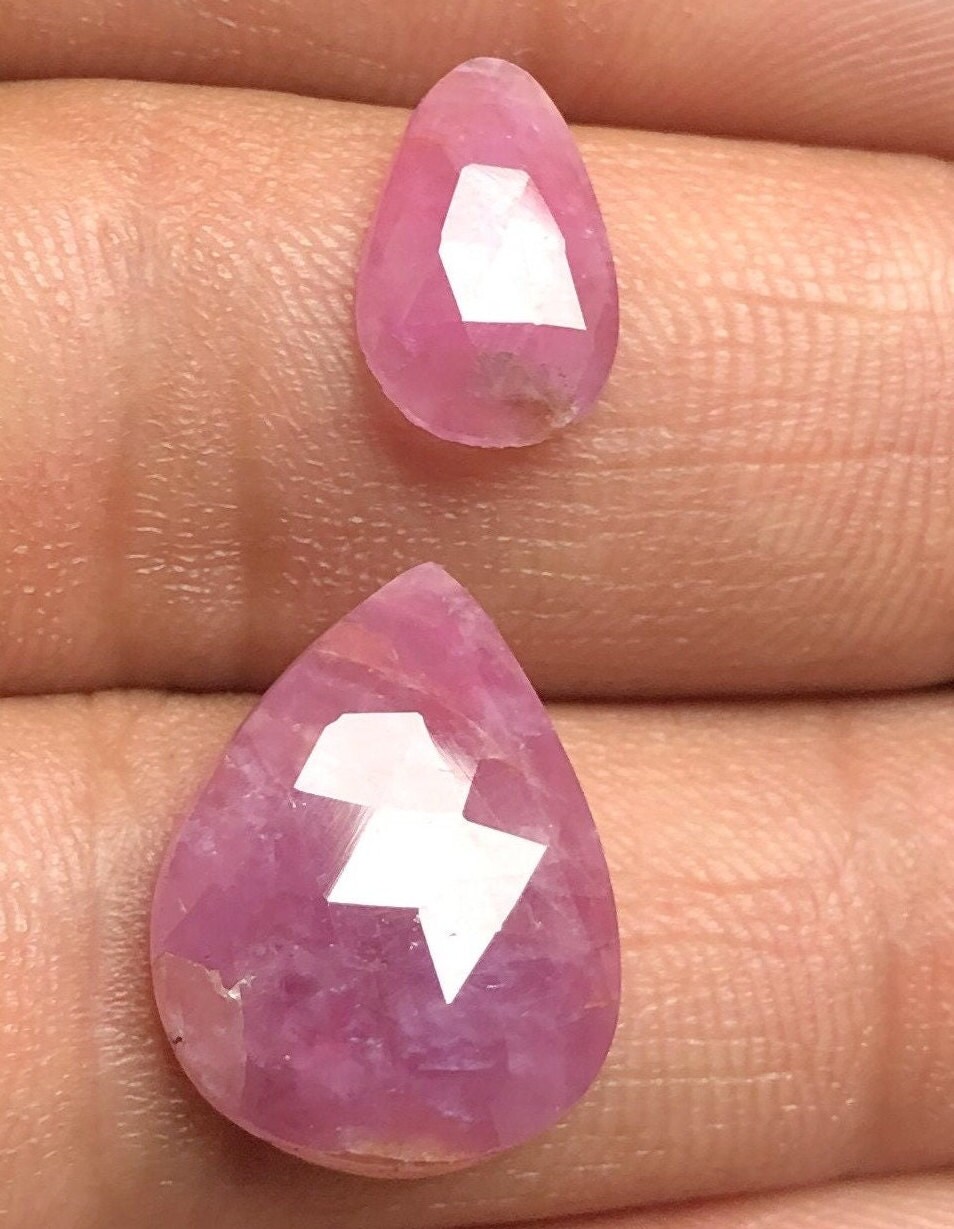 Ruby Rose Cut Ruby Crystal Ruby Set of 2 Pieces Ruby Rose - Etsy