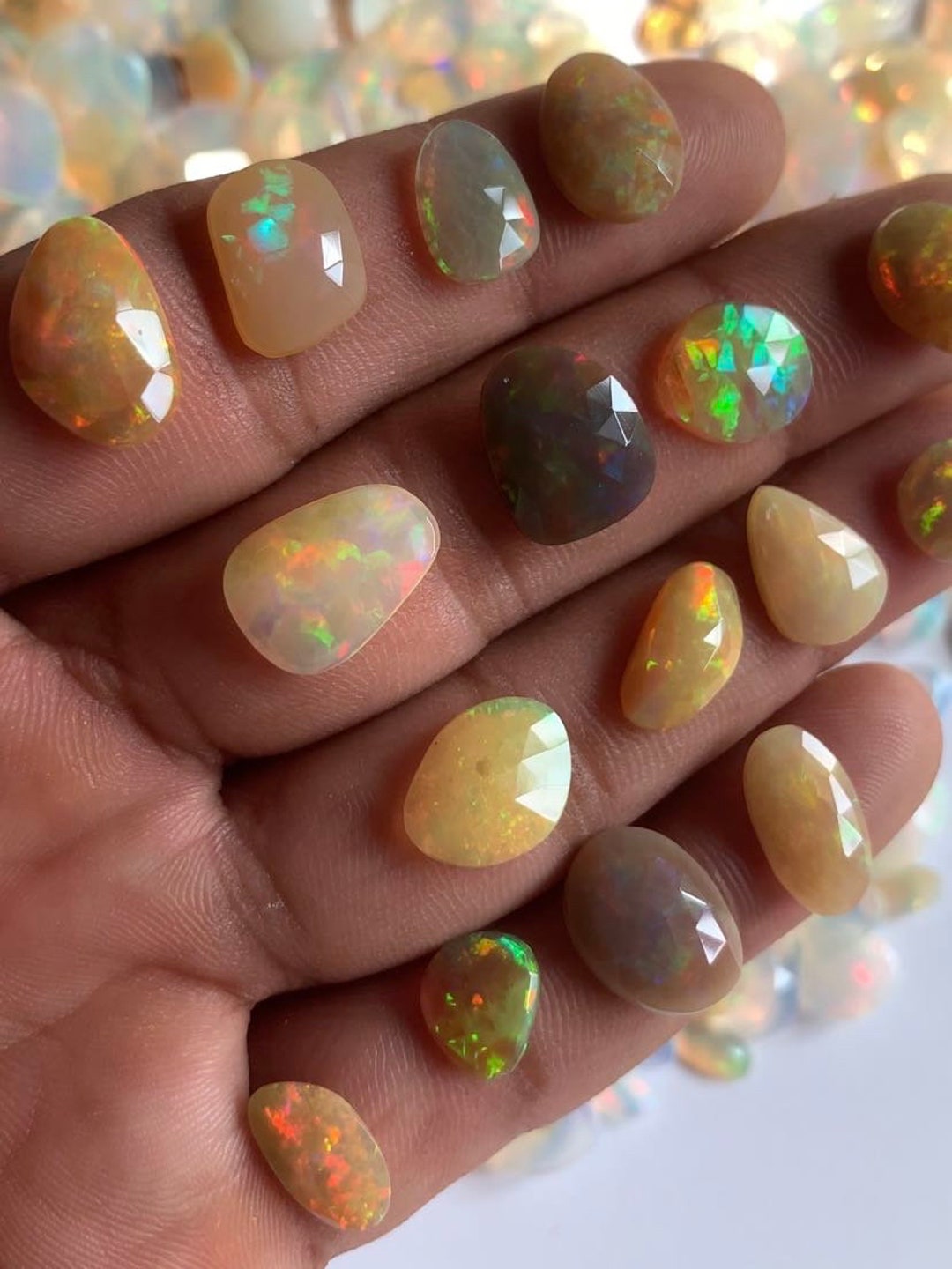 NATURAL ETHIOPIN OPAL Rose Cut Gemstone, Natural Opal Rose Cut , 100% ...