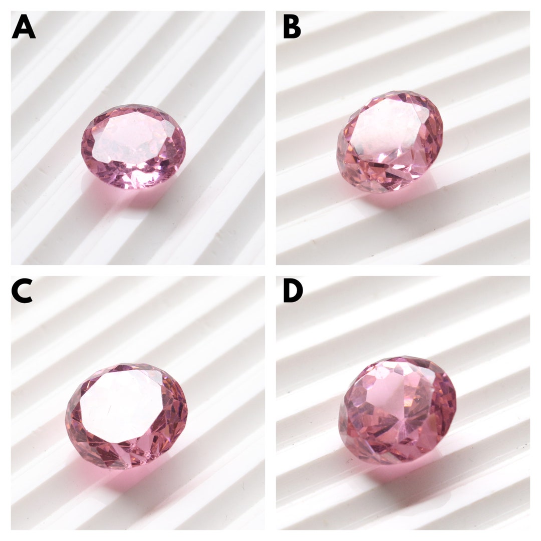 Natural Zircon Loose Gemstone Pink Color Round Shape Faceted Zircon ...
