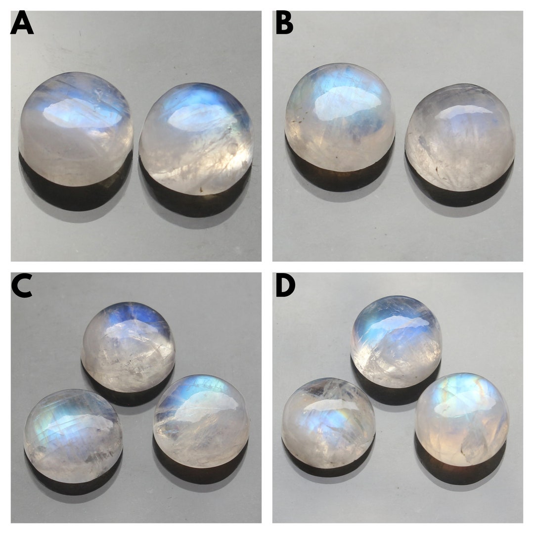 Rainbow Moonstone Gemstone Smooth Polished Cabochon Lot Rainbow ...